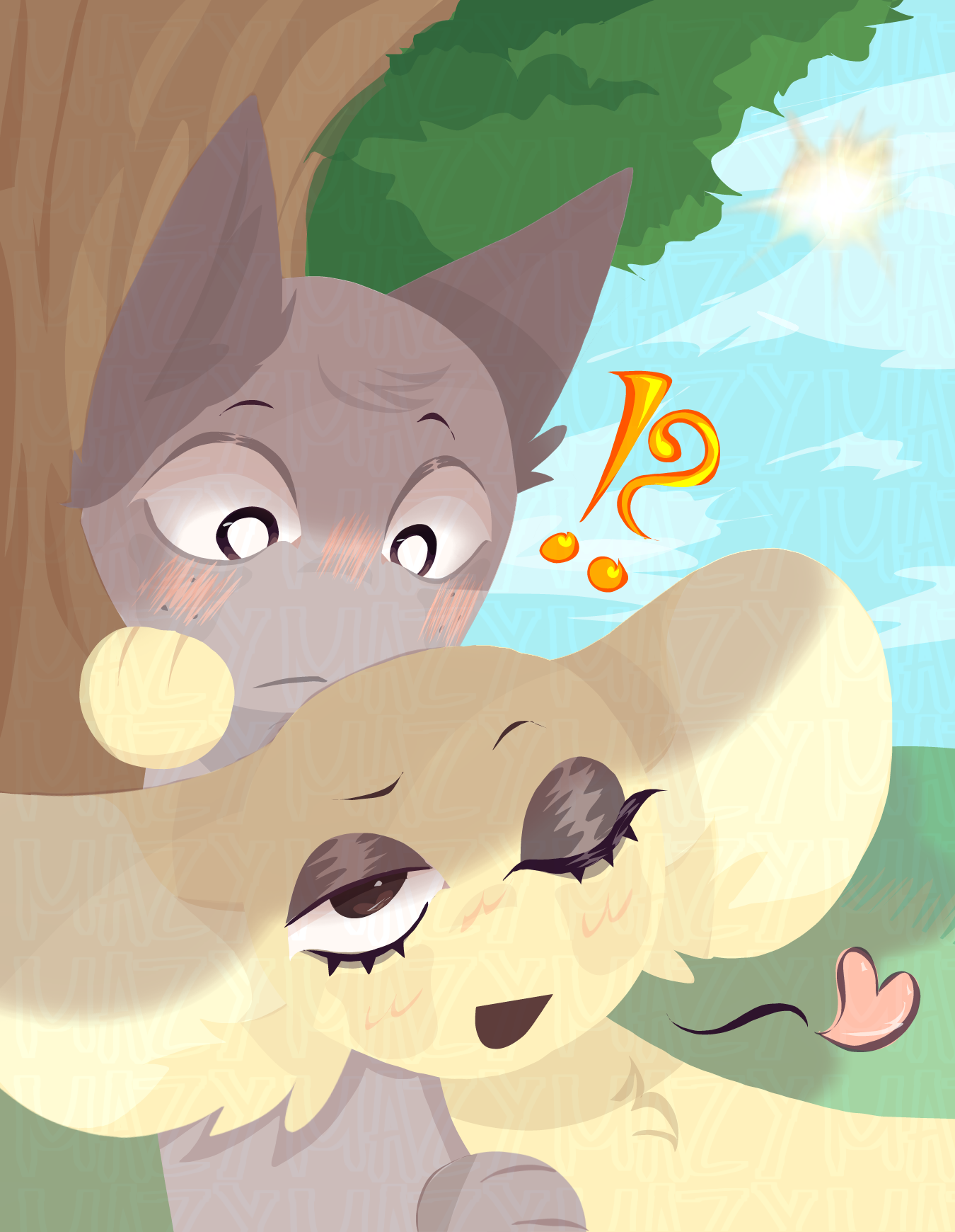 under the shade - Gray X Mazy (Sprunki) - ibisPaint