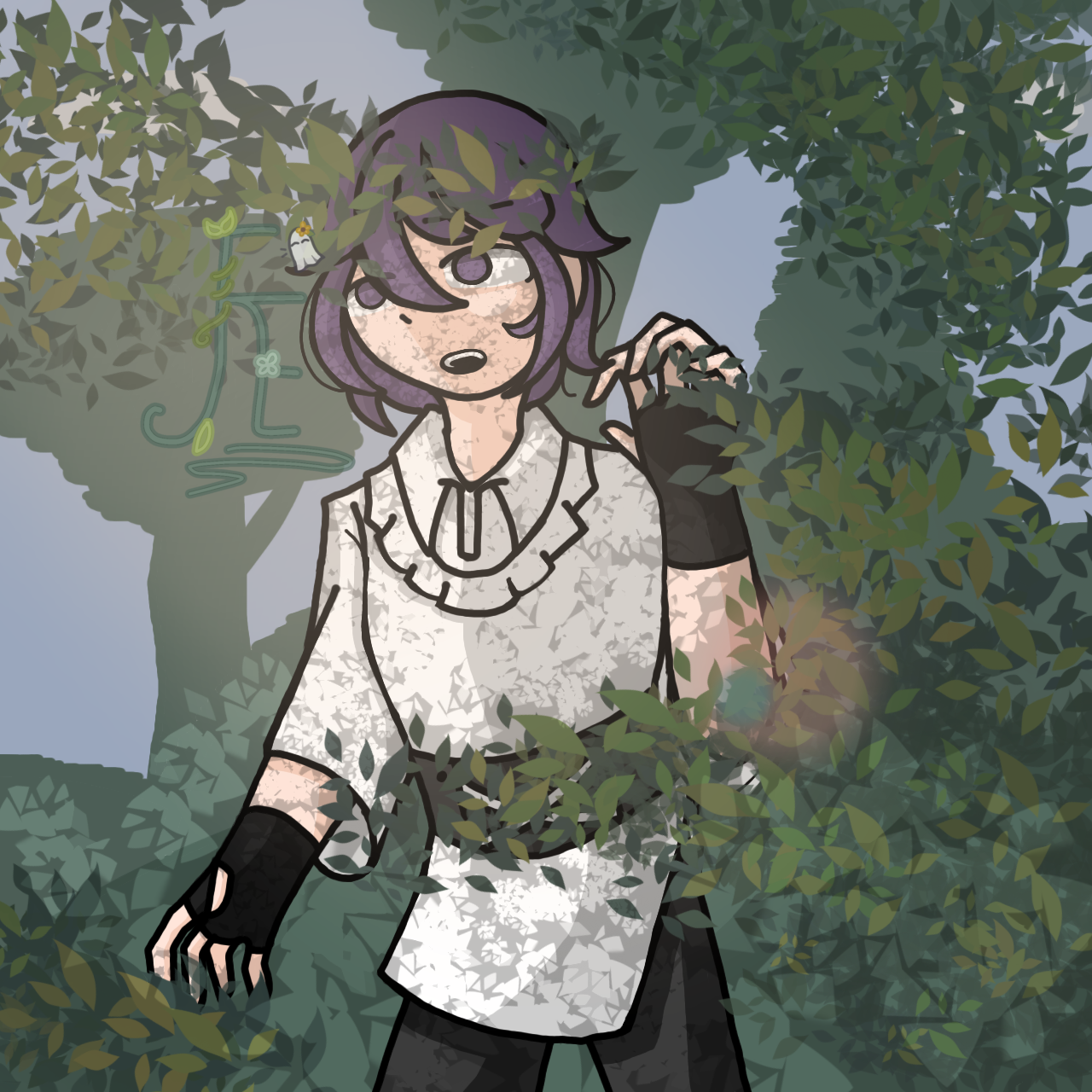 a beautiful person lost in the forest - ibisPaint