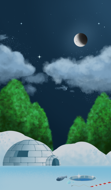 Night Winter Scenery - ibisPaint