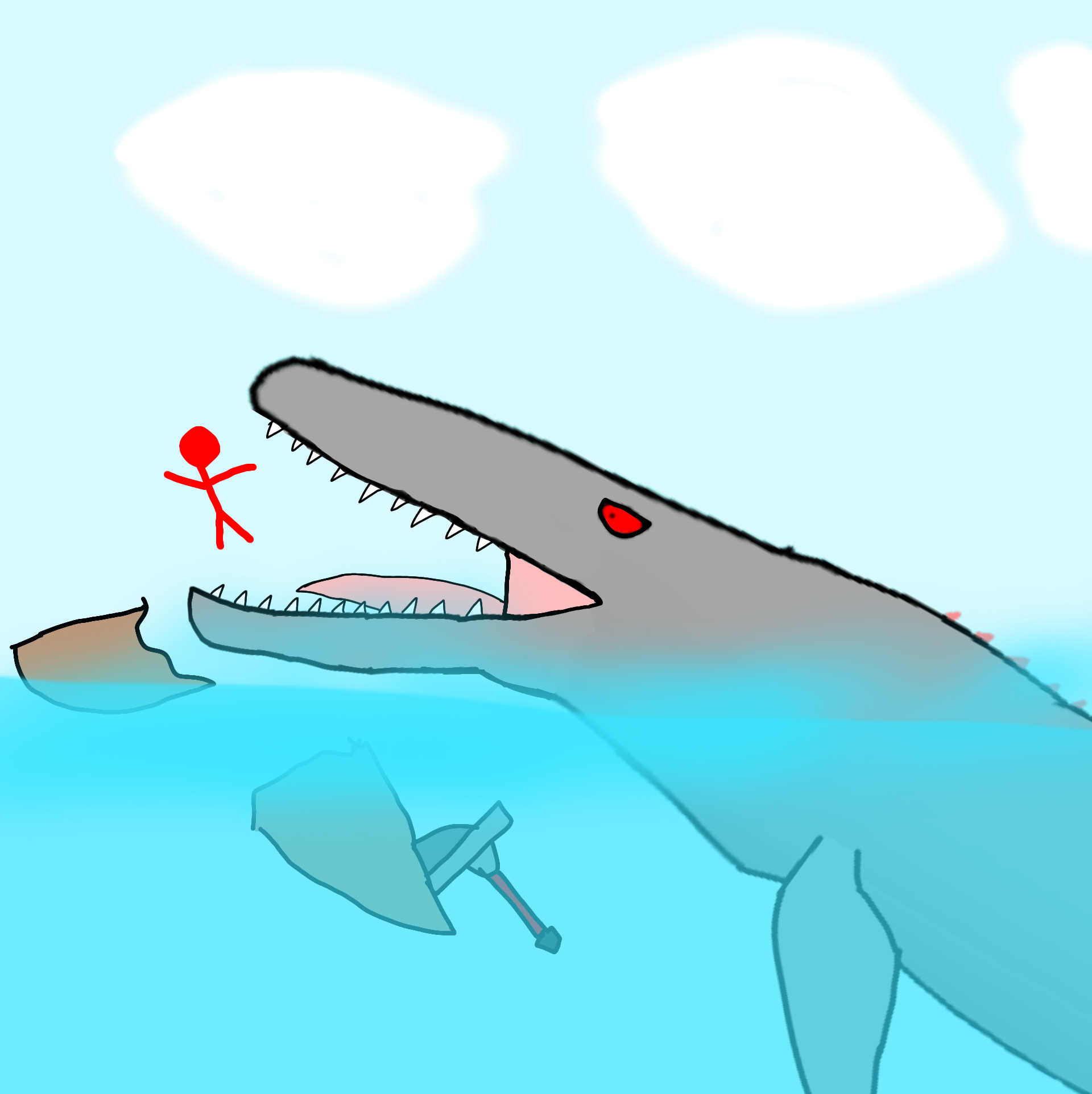 Mosasaurus Eat Pepol - ibisPaint
