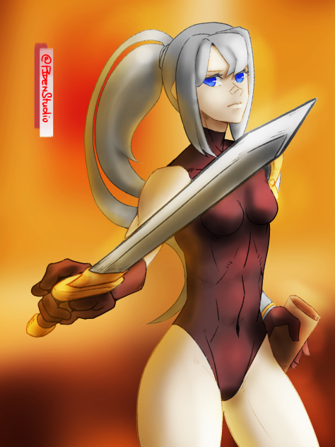 Swords woman timelapse - ibisPaint