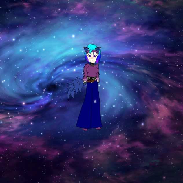 Galaxy wolf girl - ibisPaint