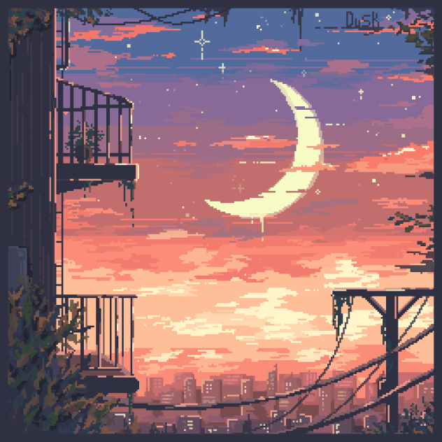 Pixel skyline - ibisPaint