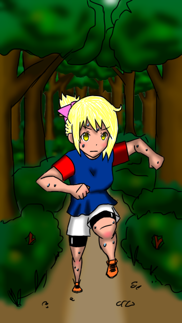 running in a forest - ibisPaint