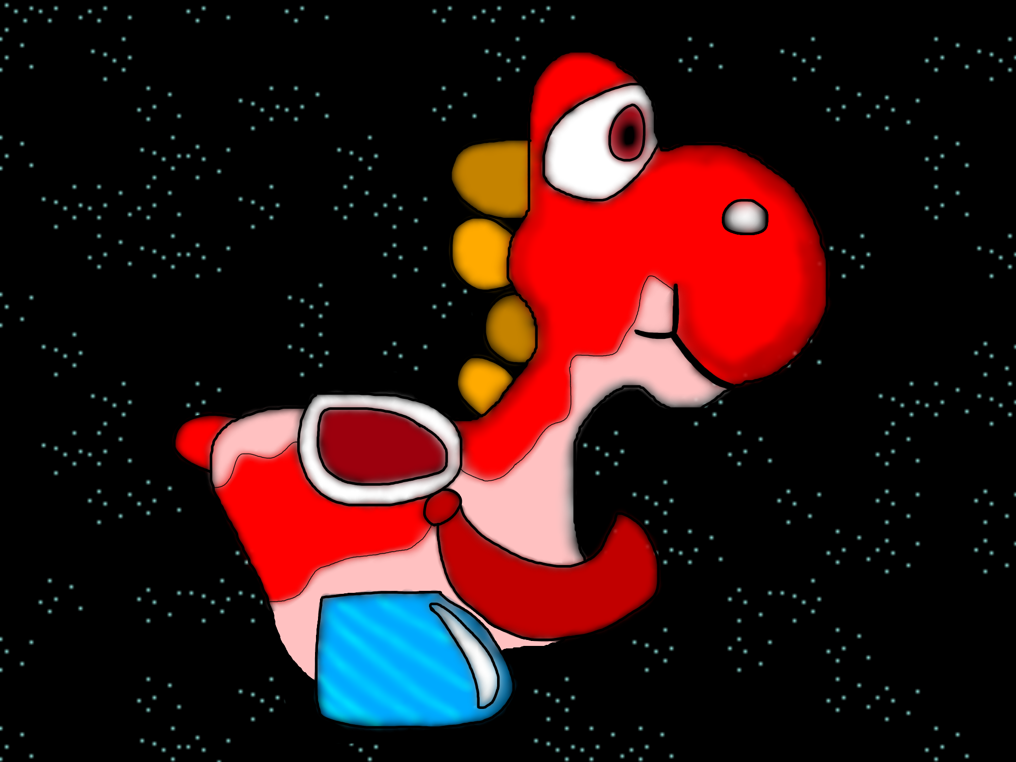 Super Mario World (Red Yoshi) - ibisPaint