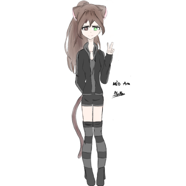 Vẽ OC Mèo Ara chị của tui - ibisPaint