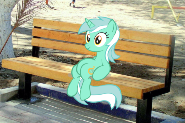 Ponies in Real Life; Lyra on Bench - ibisPaint