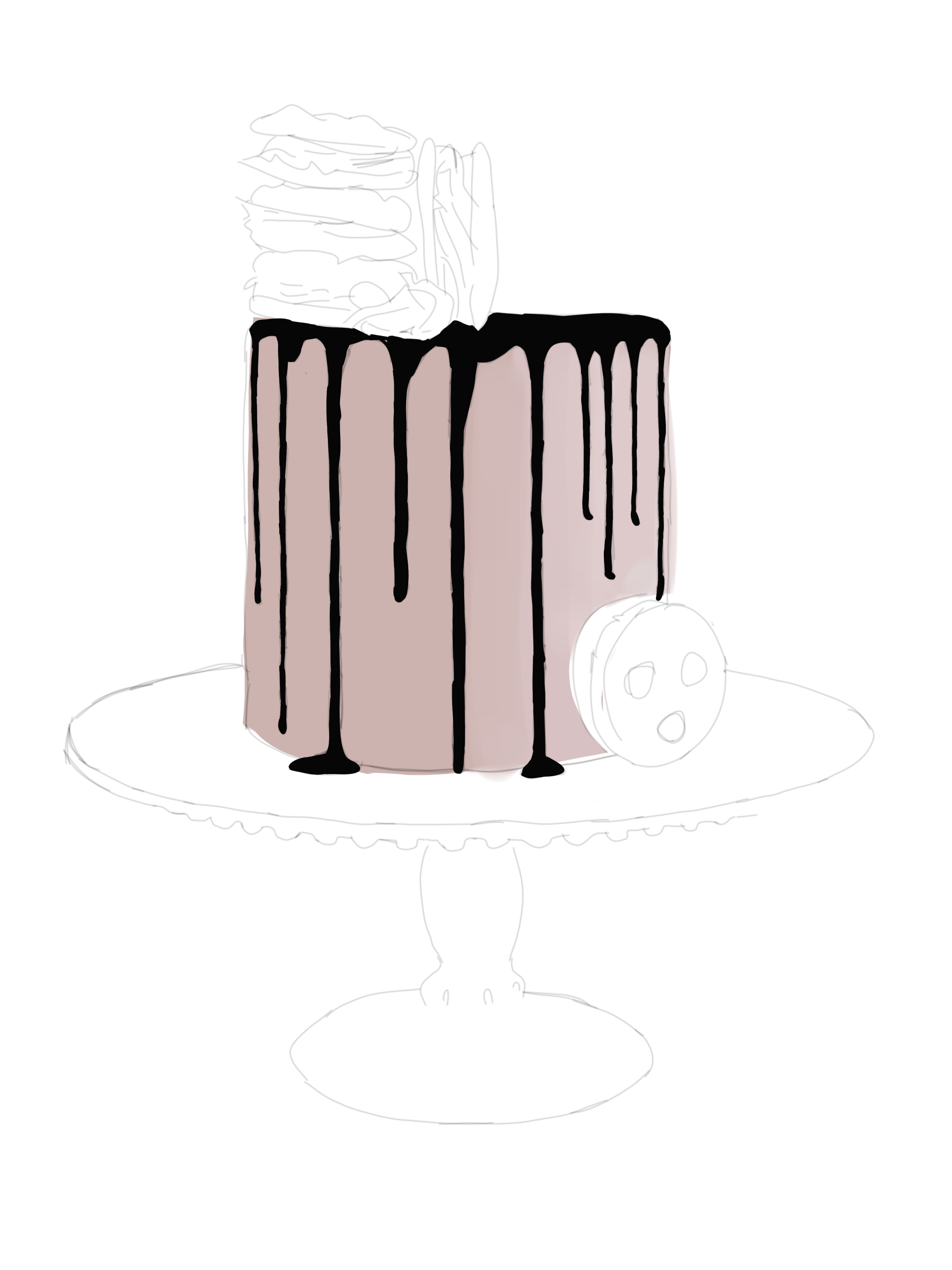 Chocolate cake in progress - ibisPaint