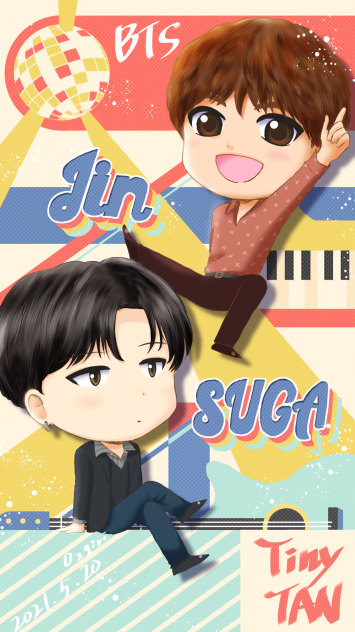 BTS Jin SUGA TinyTAN Dynamite - ibisPaint