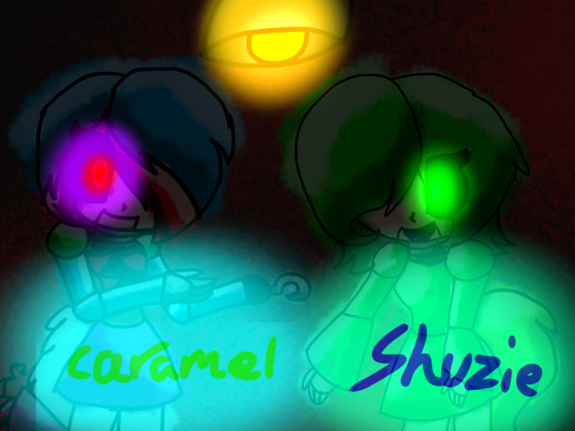 Caramel and Shuzie (Fnaf Oc scribble Sp) - ibisPaint