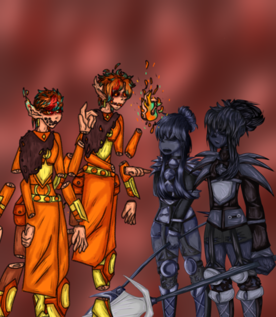 Blaze soldiers and Withered Warriors. - ibisPaint