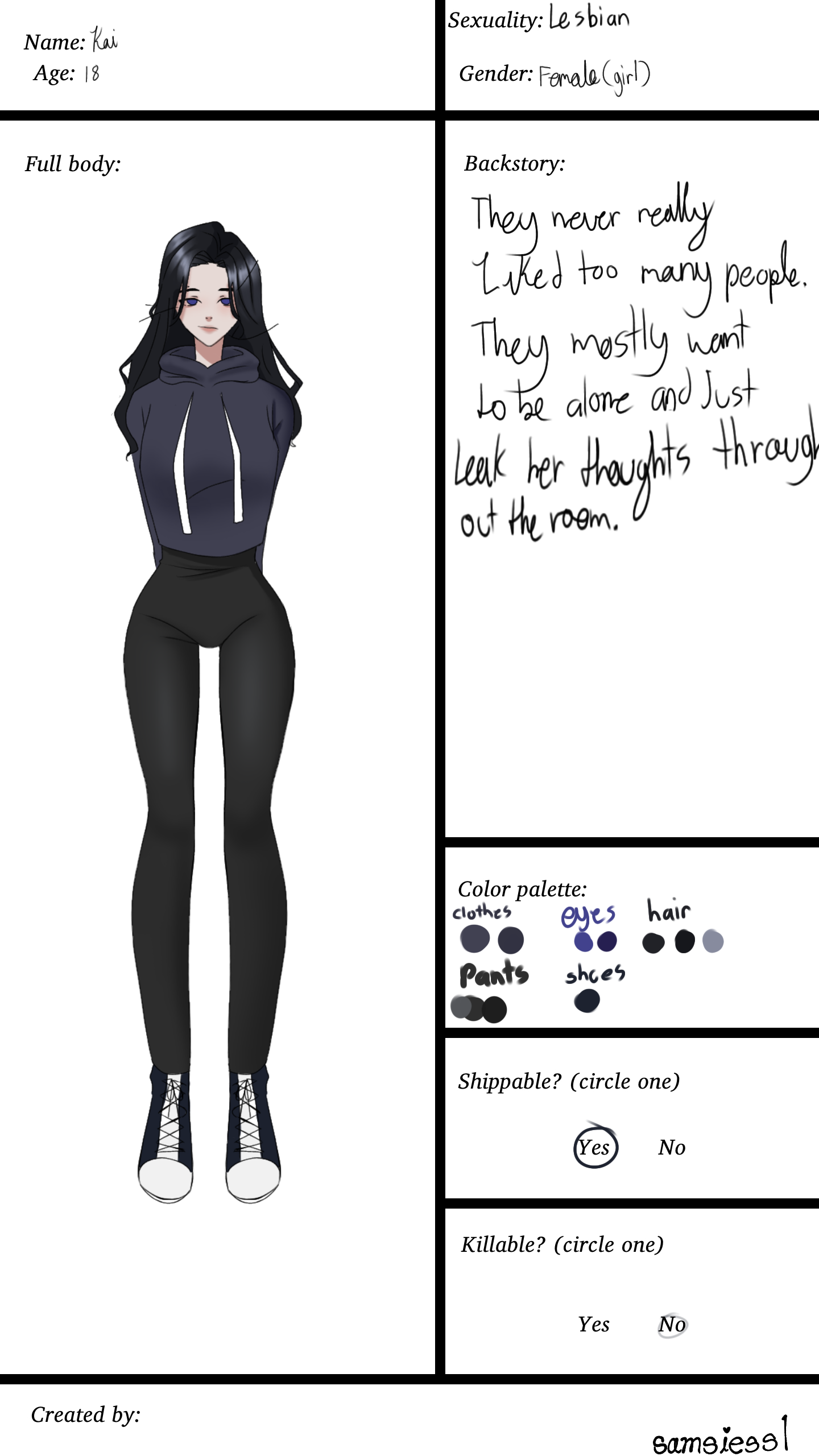 Siren's Lament Character Sheet - ibisPaint