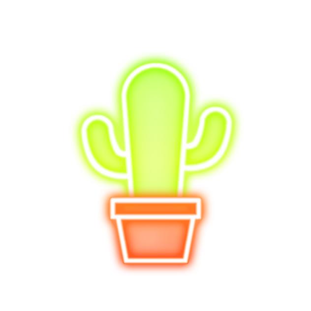 Cactus pot neon sign2 - ibisPaint