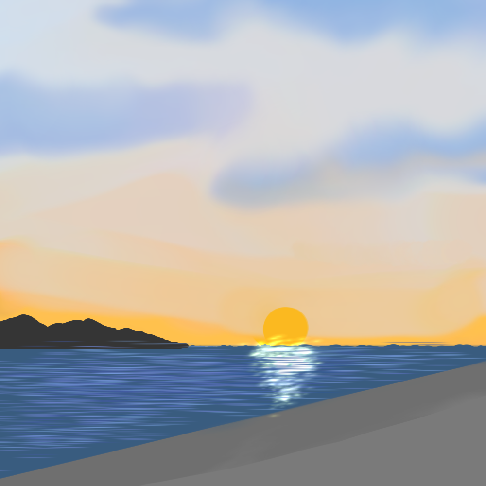 sea sunset - ibisPaint