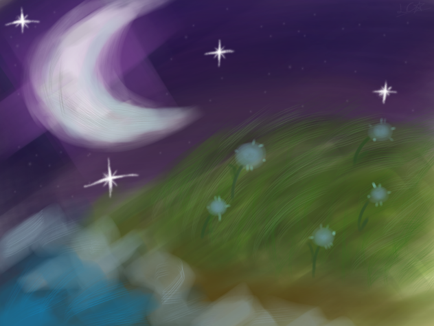 Night by the River. - ibisPaint