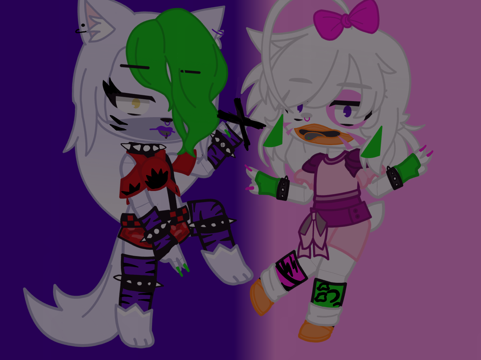 Roxanne Wolf And Chica Chicken - ibisPaint