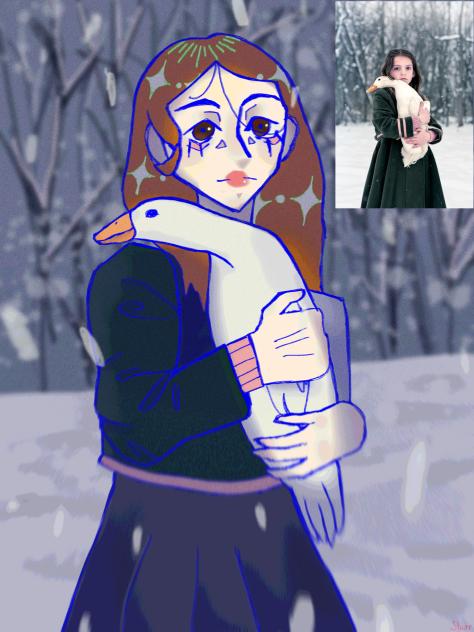 Girl and Goose - ibisPaint