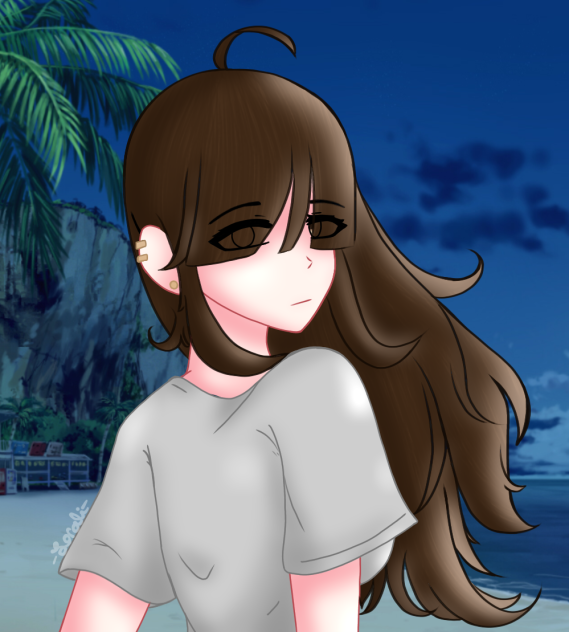 The beach at night - ibisPaint