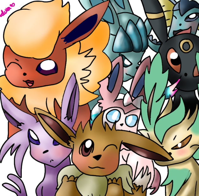 pokemon, the evolutions of eevee - ibisPaint