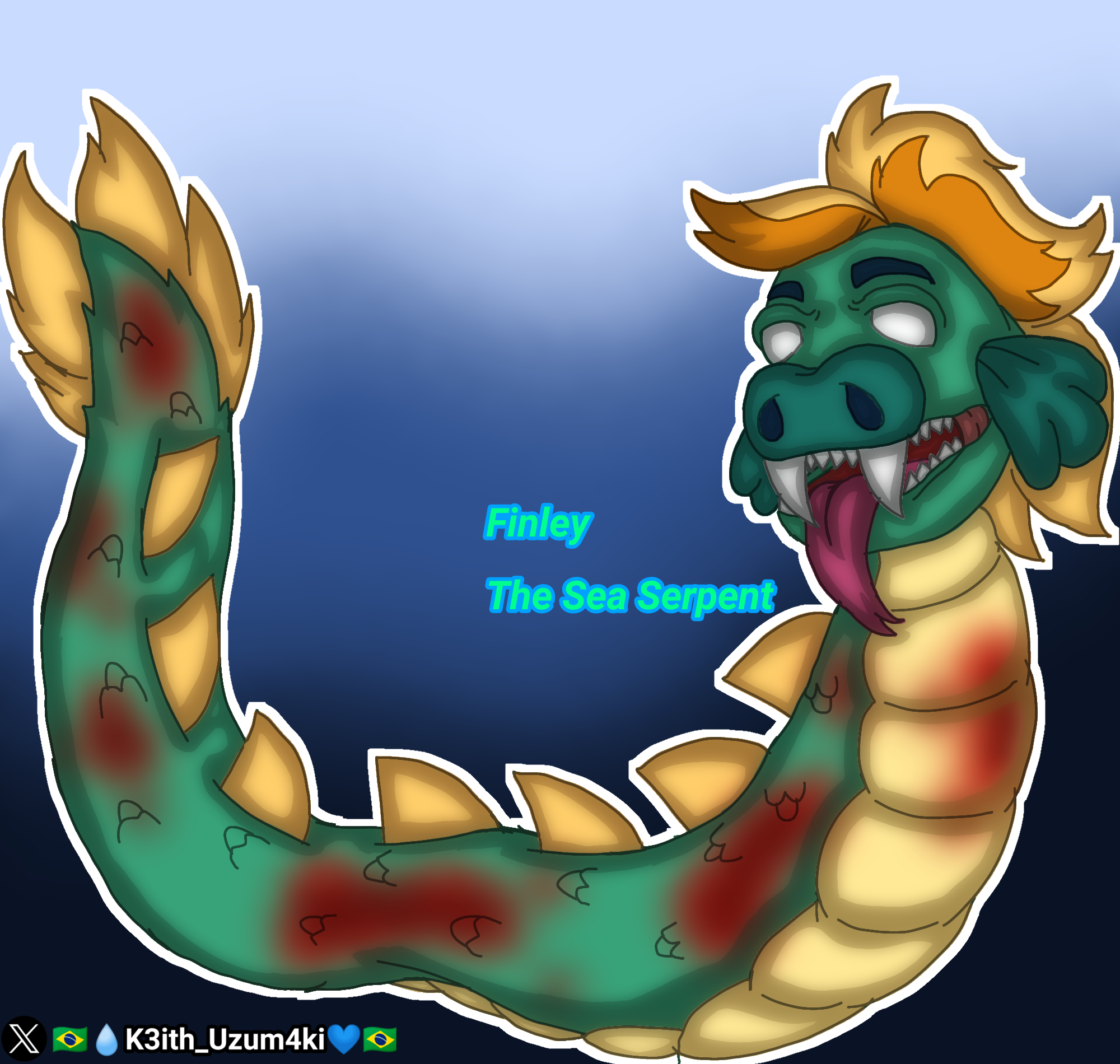 Finley The Sea Serpent - Indigo Park - ibisPaint
