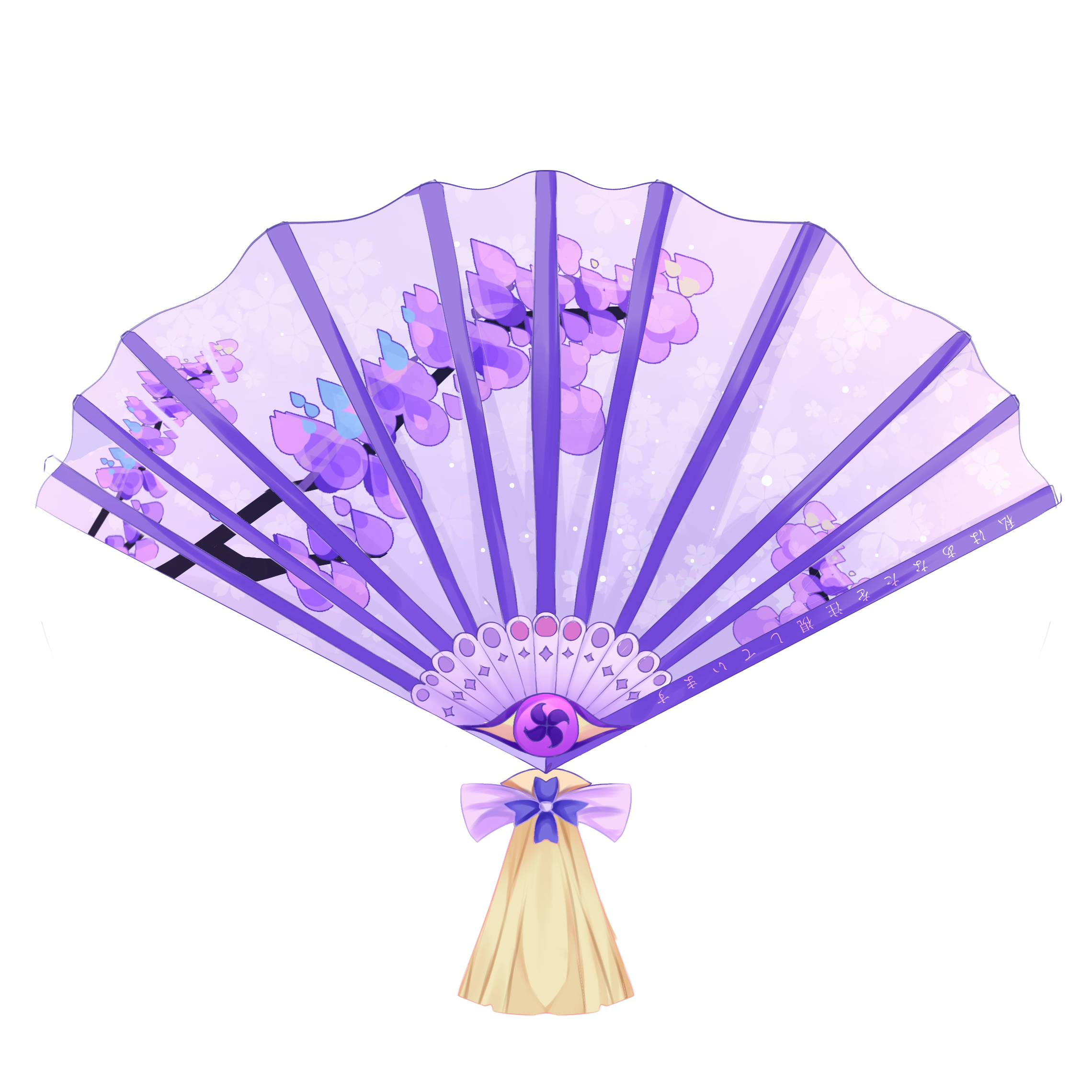 Purple folding fan - ibisPaint
