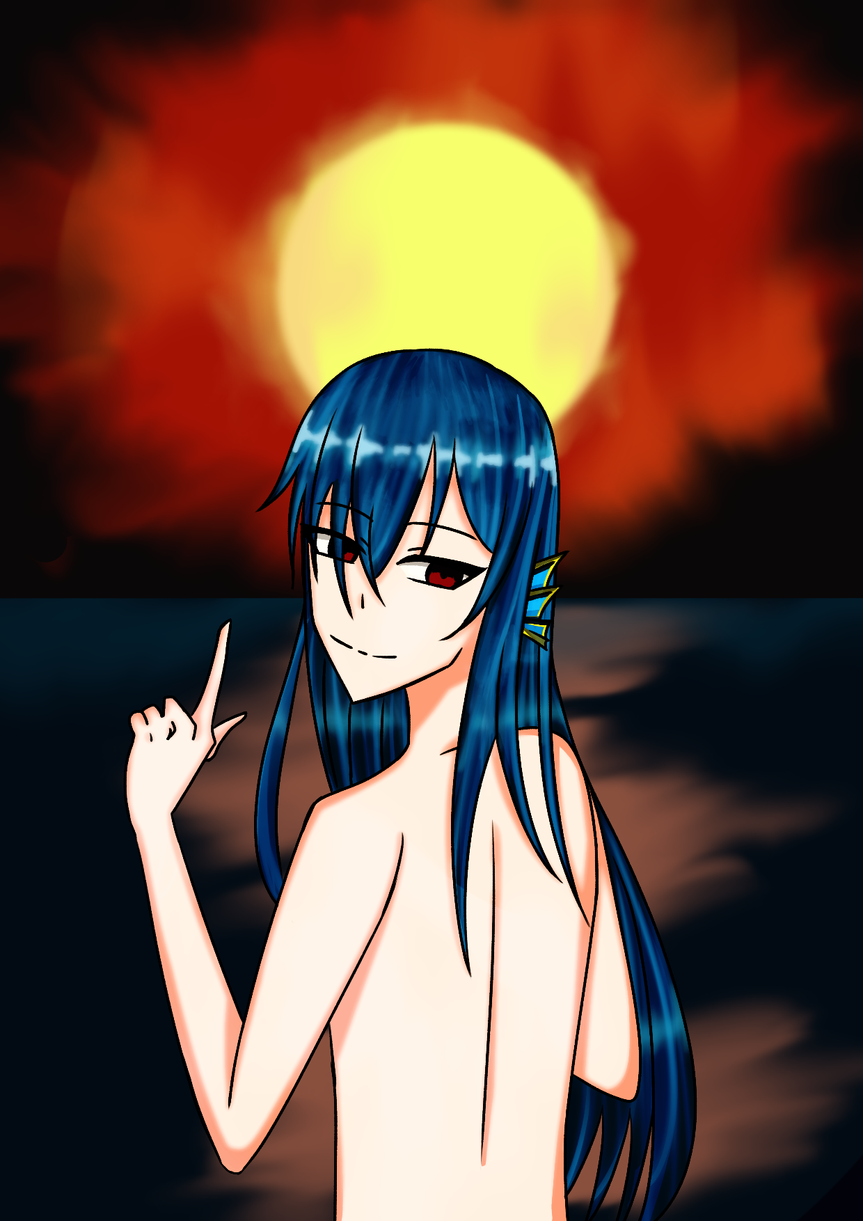 under the calm moonlight (redraw1) - ibisPaint