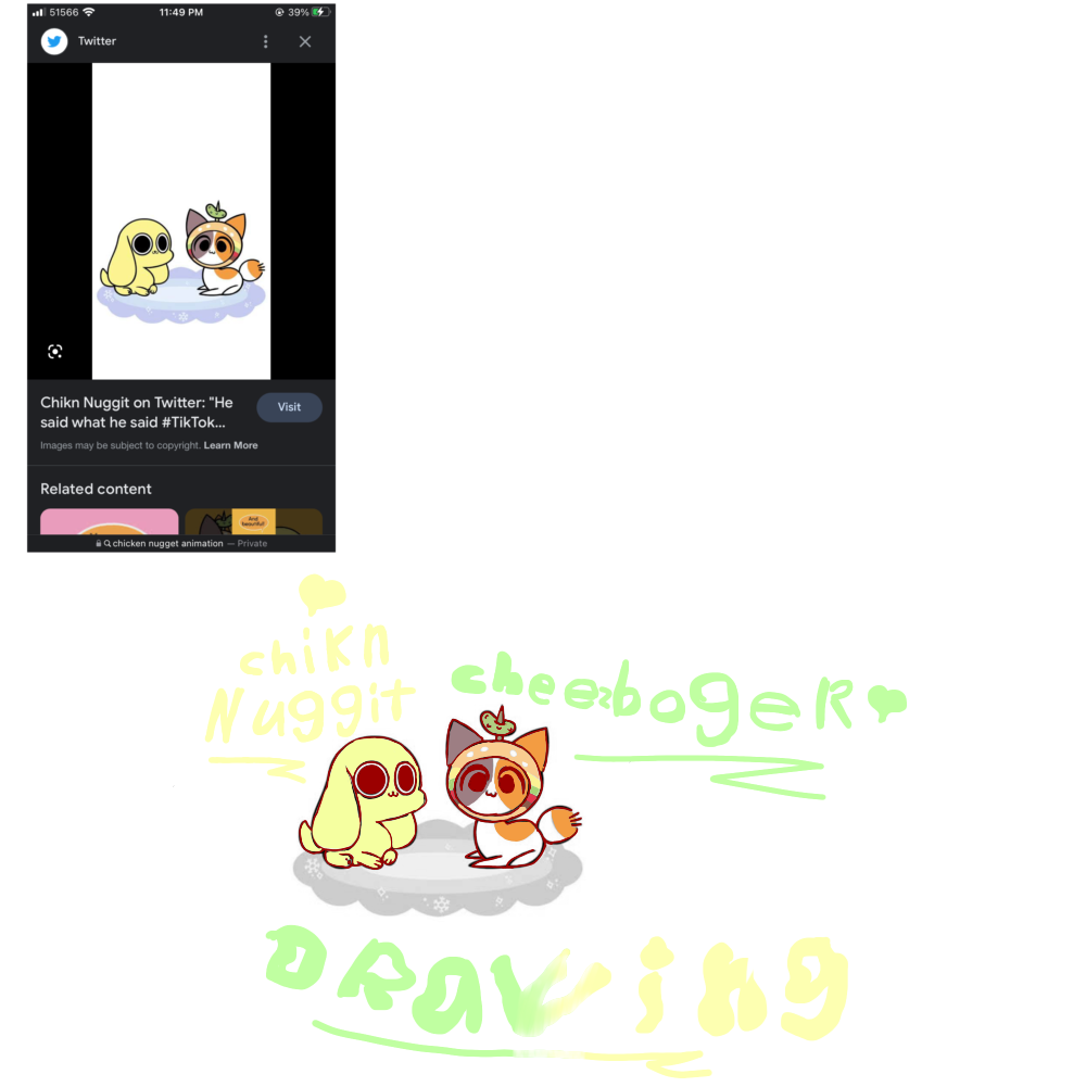 Cheezborgor and chikn nuggit🫥🫠 - ibisPaint