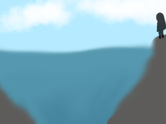 Girl diving into water - ibisPaint