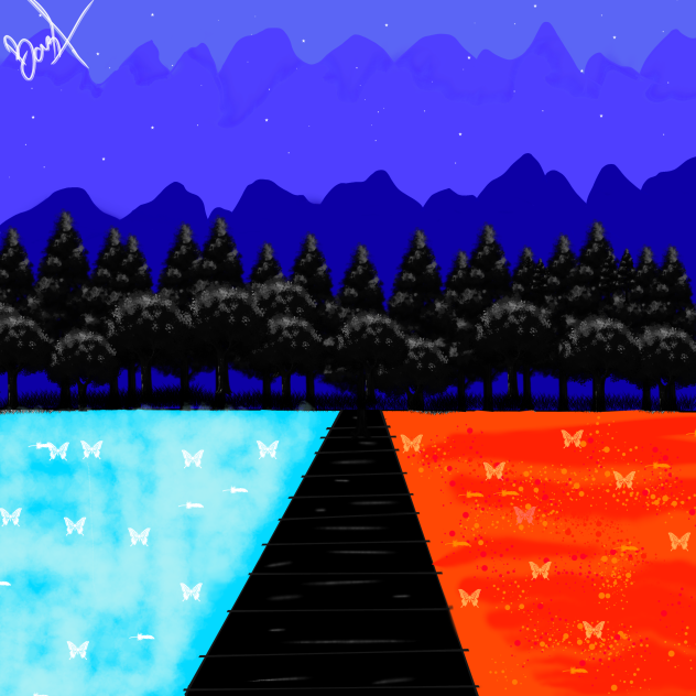 Hell 👿 or heaven 😇🌃 - ibisPaint