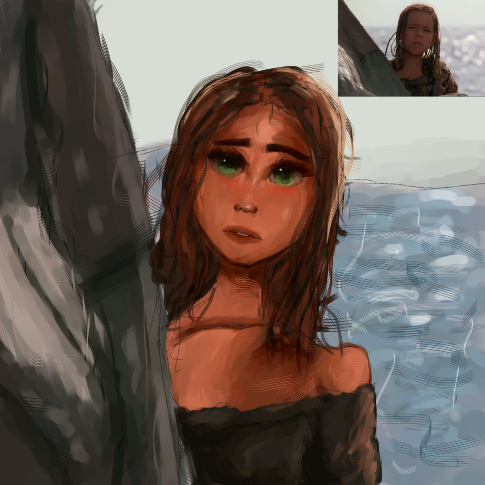 A girl on sea world - ibisPaint