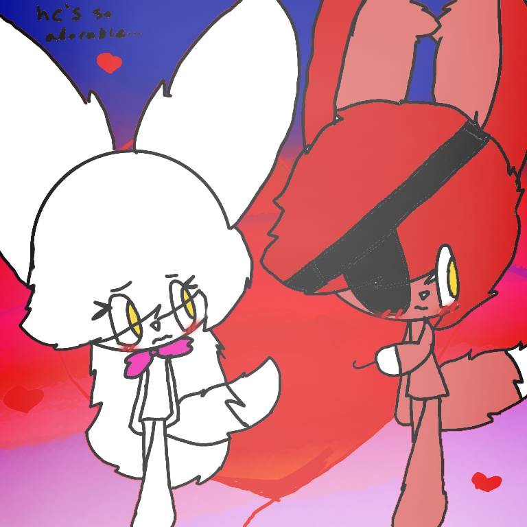 4 +Mangle x Foxy my friend in real life - ibisPaint