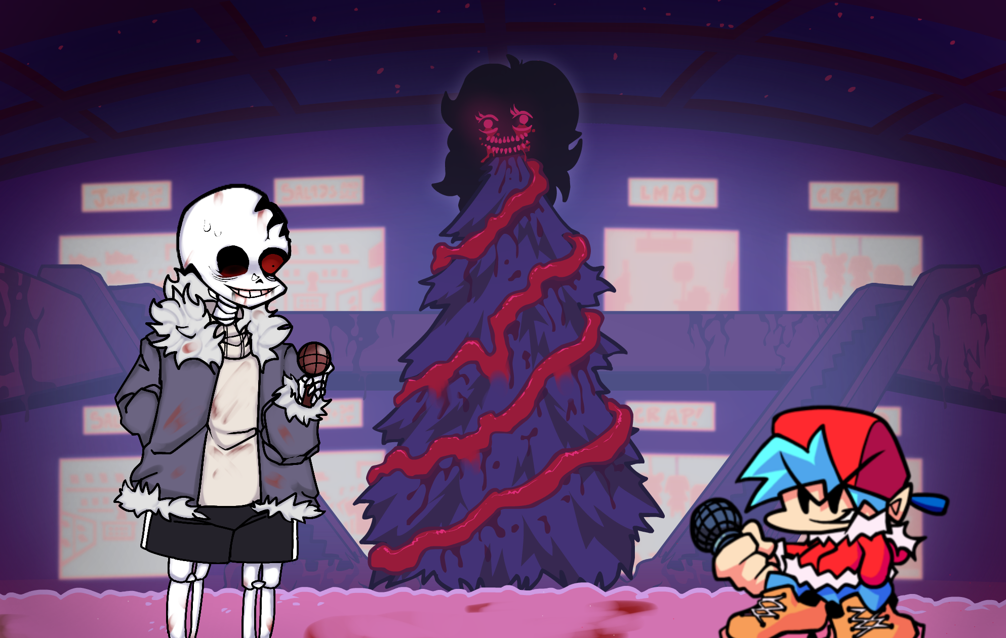 Horror sans VS boyfriend fnf - ibisPaint