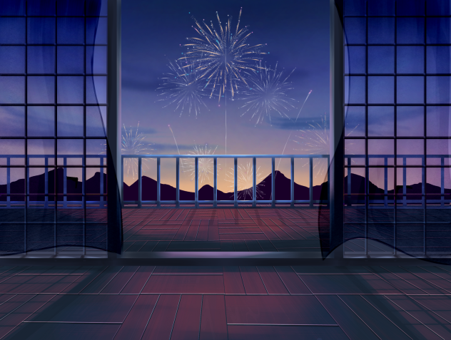 Fireworks at the balcony - ibisPaint