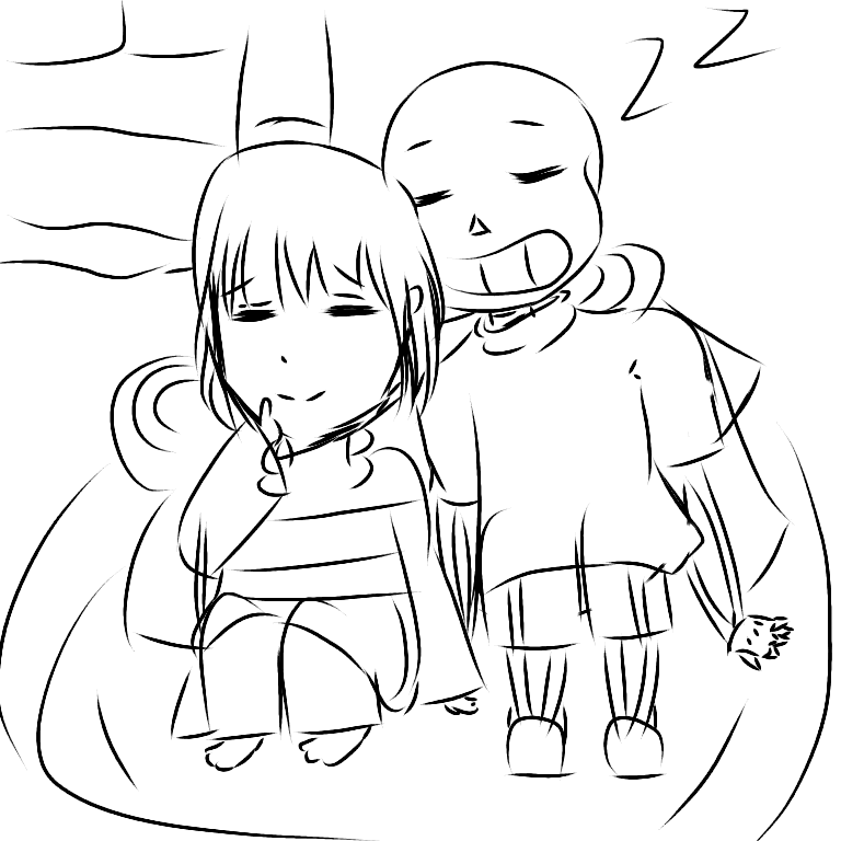 Frisk x Sans (Sleepy bones) - ibisPaint