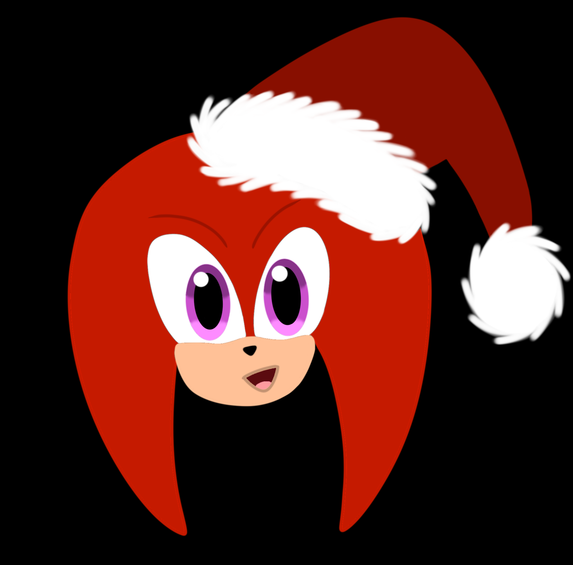 Knuckles with a Christmas Hat - ibisPaint