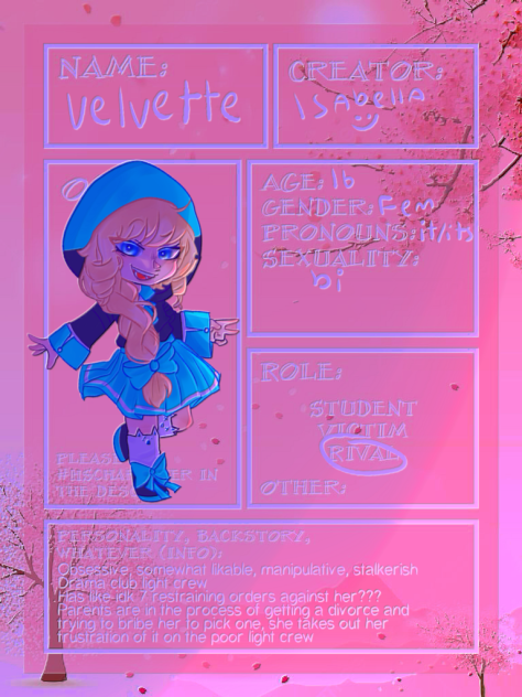 The uh hs character sheet entry 👼👼👼 - ibisPaint