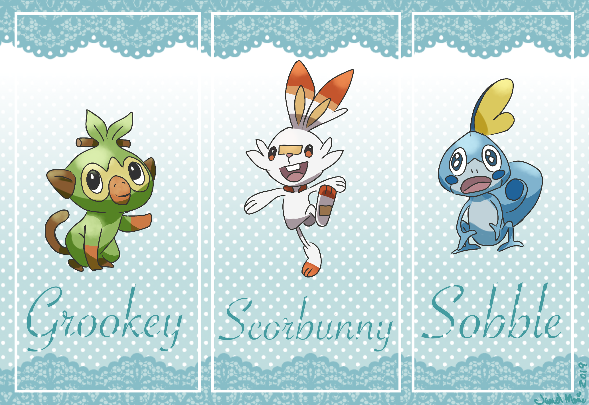 starters sword and shield - ibisPaint