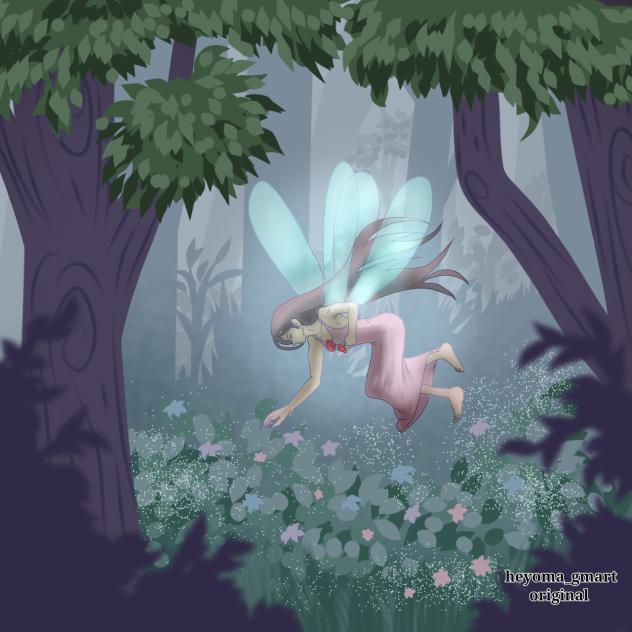 un hada en el bosque - ibisPaint
