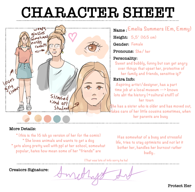 Character Sheet for Protect Her - ibisPaint