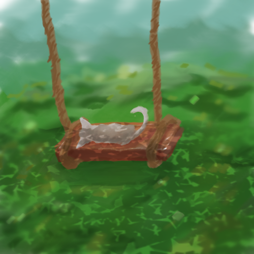 kitten on a swing - ibisPaint