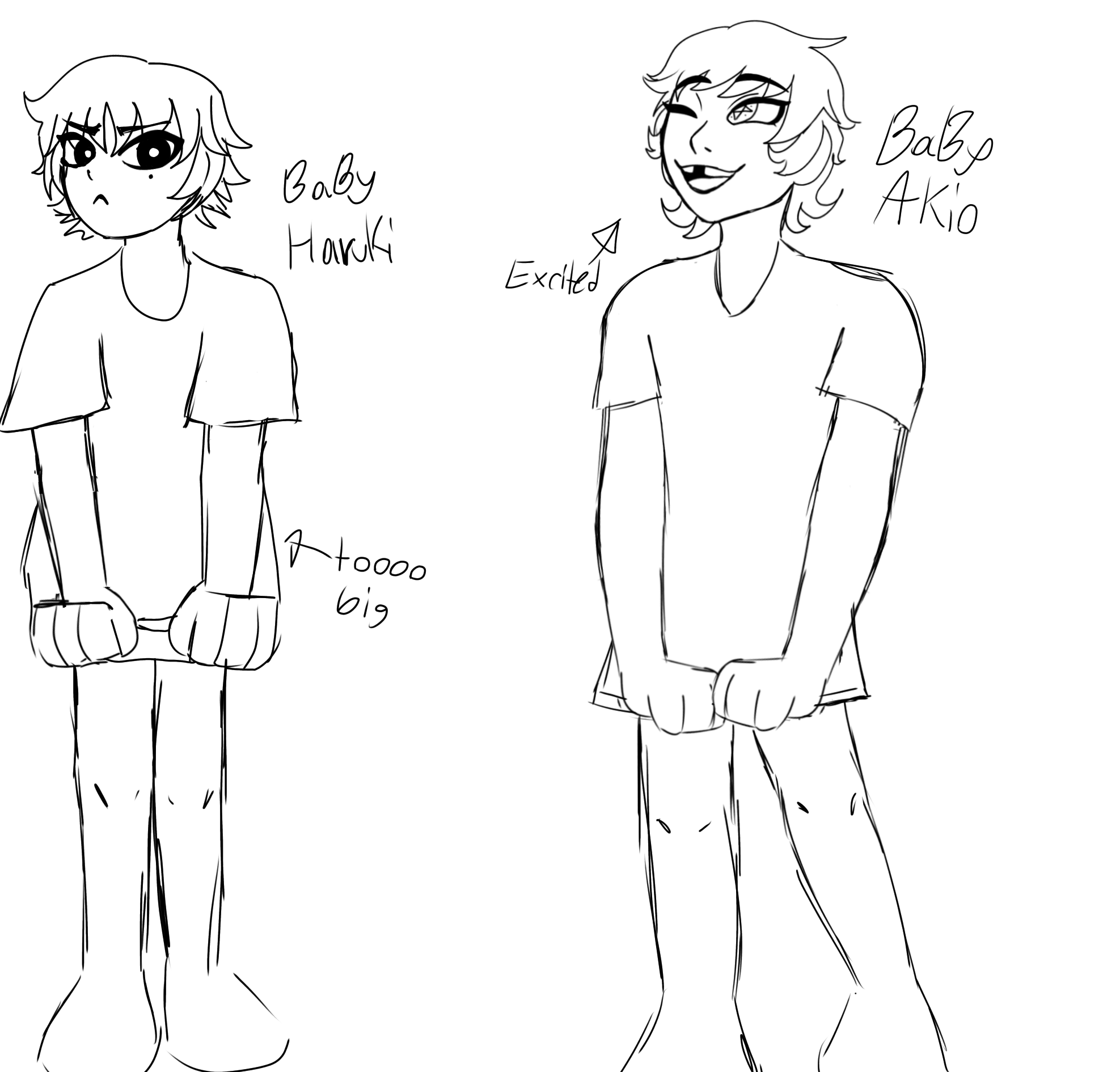 Baby Haruki and baby Akio - ibisPaint