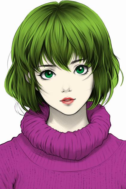Green-Haired Portrait - ibisPaint