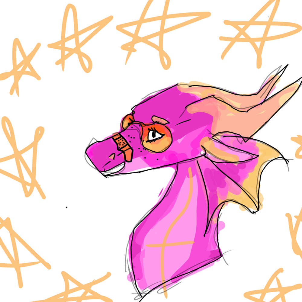 Dragon fruit with sun glasses - ibisPaint
