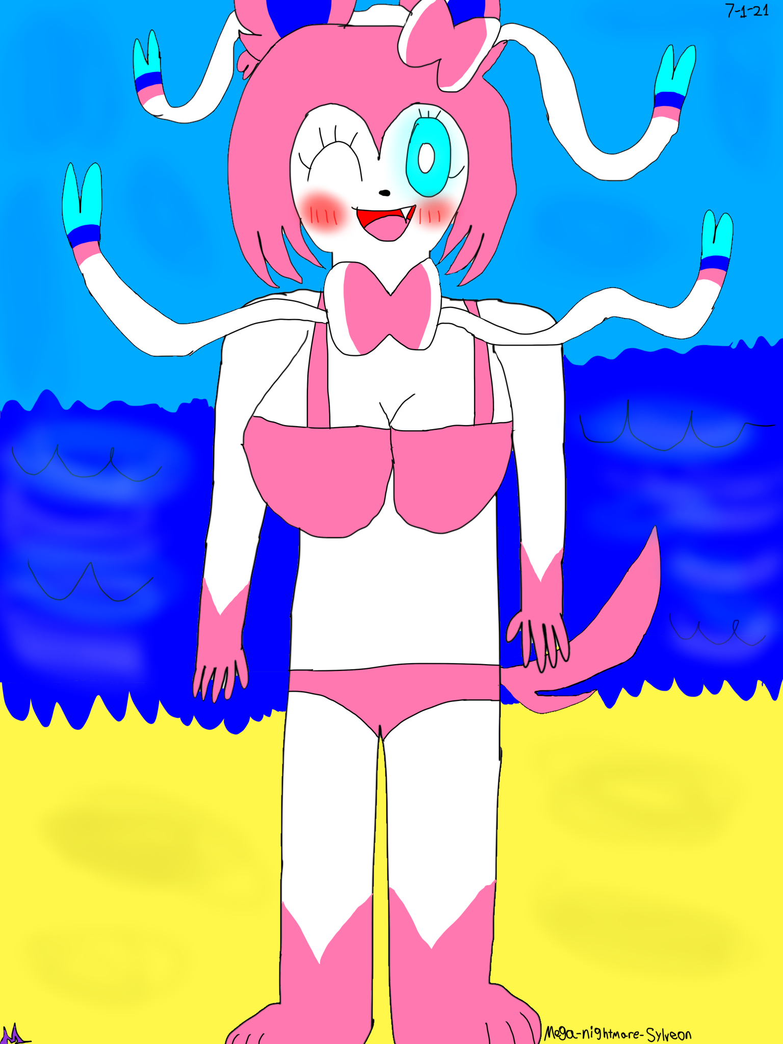 Sylve in a Bikini on the Beach - ibisPaint