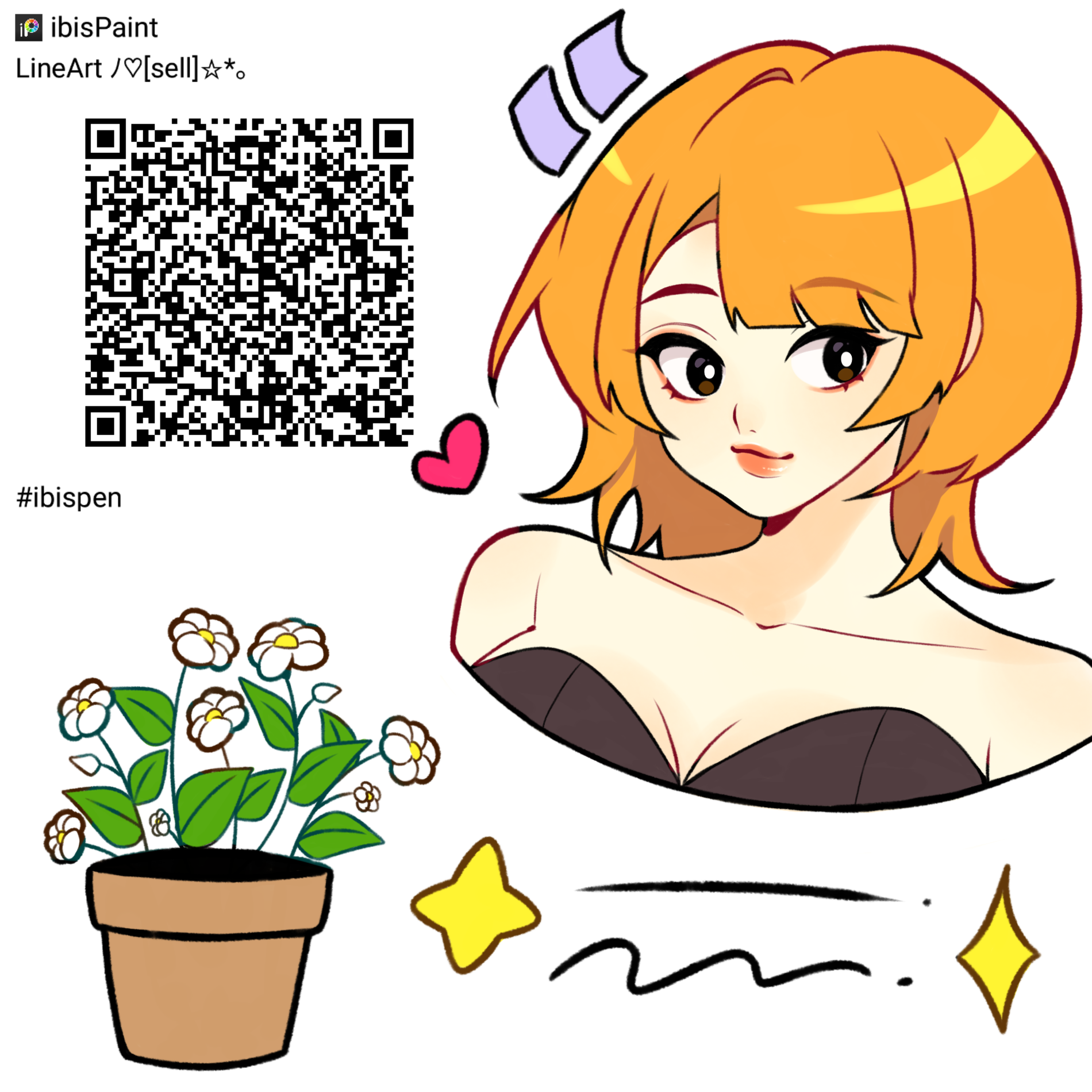 Smooth LineArt brush 💭 - ibisPaint