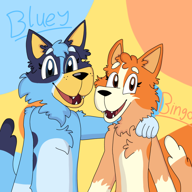 Bluey and Bingo! - ibisPaint