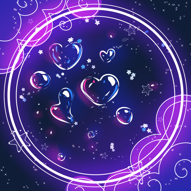 Heart bubbles background - ibisPaint