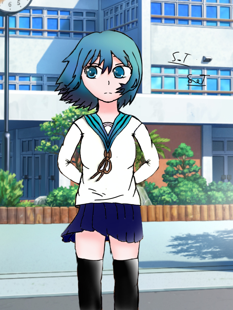 school girl in uniform - ibisPaint