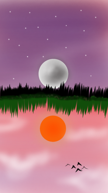 moon after sunset - ibisPaint