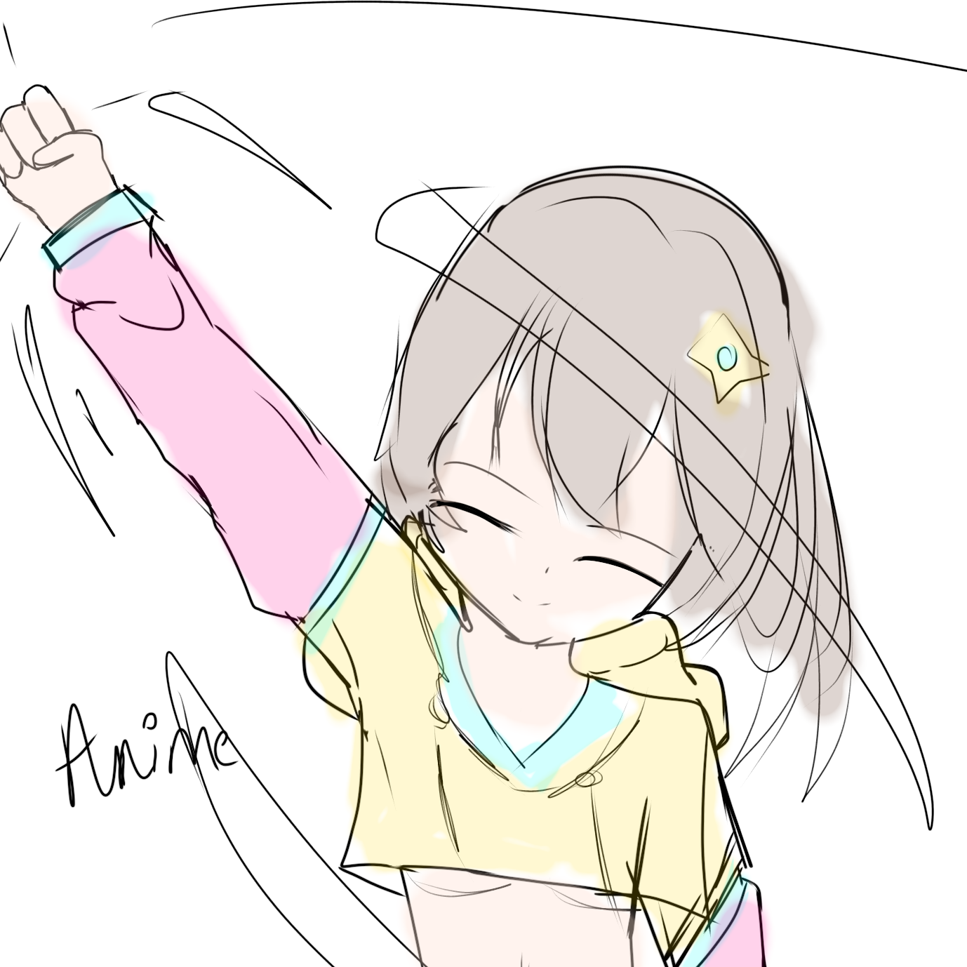 Anime girl Explosion - ibisPaint